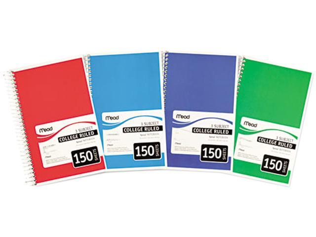Mead Spiral Bound Notebook, College Rule, 6 x 9-1/2, White, 150 Sheets ...