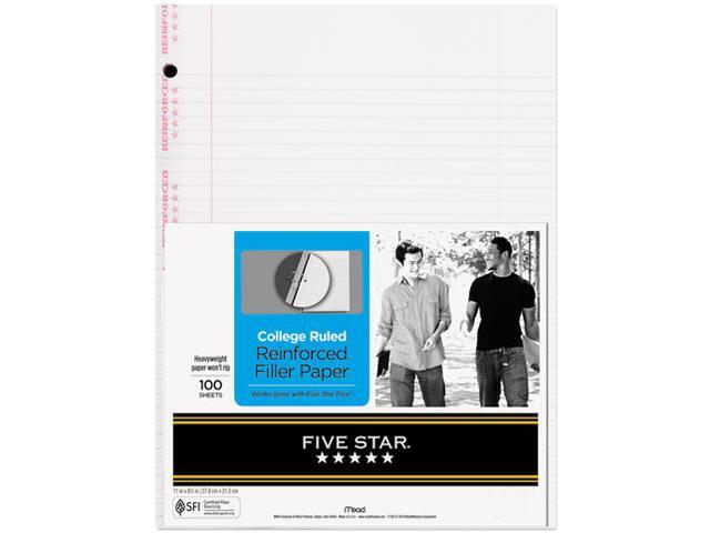 Mead Reinforced Filler Paper, 20-lb., College-Ruled, 11 x 8-1/2, White ...
