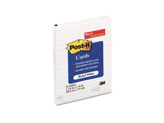Post-it 634RV Ruled Portrait Index Cards, 3 x 4, White, 50/Pack ...