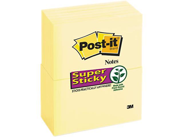 Post-it Notes Super Sticky 655-12SSCY Super Sticky Notes, 3 x 5, Canary ...