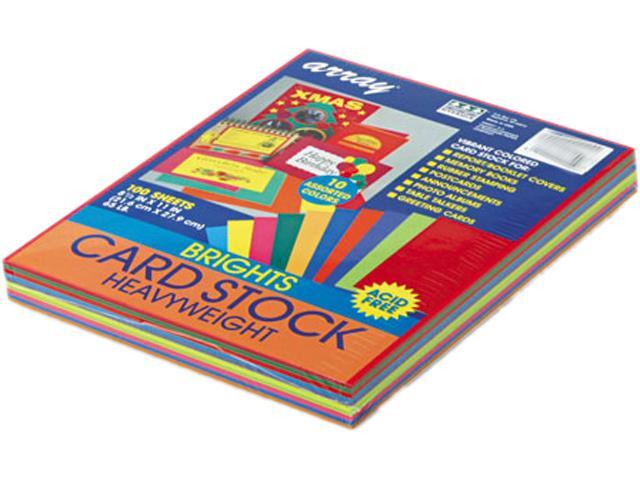 Pacon 101169 Array Card Stock, 65 lbs., Letter, Assorted Bright Colors ...