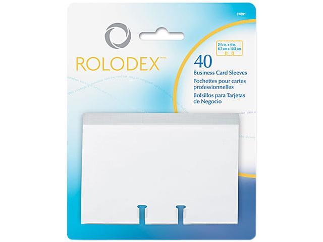 Rolodex 67691 Business Card Tray Refill Sleeves, 2 5/8 x 4, Clear, 40 ...