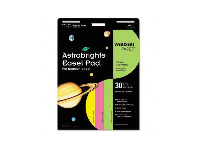Wausau Paper 25912 Astrobrights Easel Pad, 25 x 31, Assorted Colors, 30 ...
