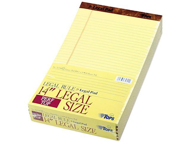 Tops 7572 Perforated Pads, Legal Rule, Legal, Canary, 50 Sheet Pads ...