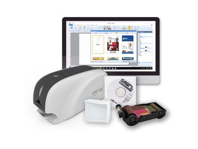 IDP SMART-31S ID Card Printer Kit: Includes Printer, Color Ribbon, 100 ...