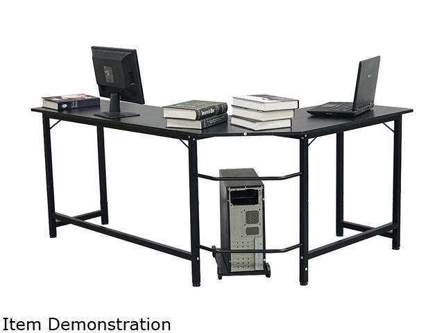 66" x 47" x 28" L-shaped Corner Desk Gaming Computer Workstation Table ...