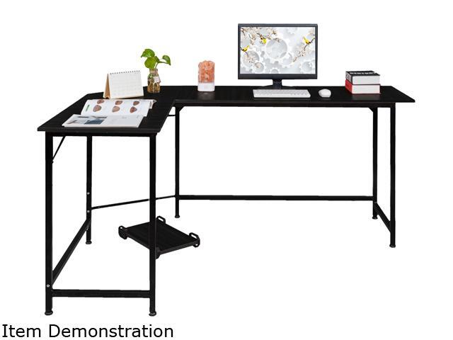 66" x 47" x 28" L-shaped Corner Desk Gaming Computer Workstation Table ...