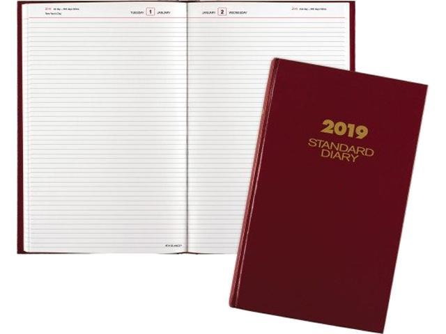 Standard Diary Daily Diary, Red Cover, 8.625" x 13.75", 2019 SD38179 ...