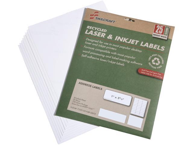 SKILCRAFT Recycled Laser/Inkjet Address Labels - Newegg.com