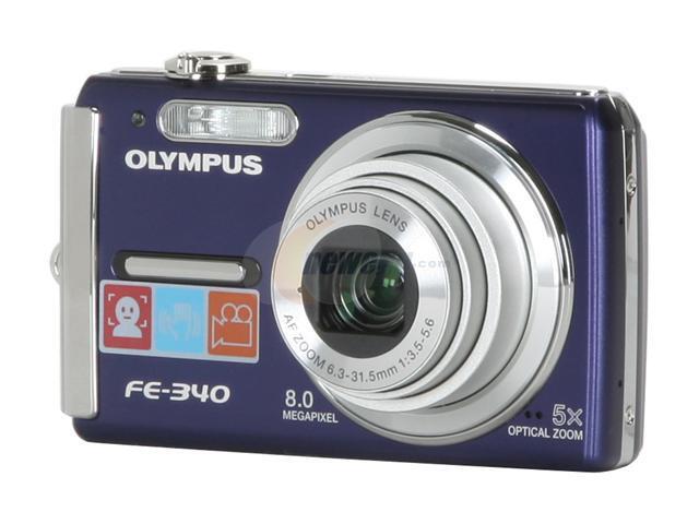 OLYMPUS FE-340 Blue 8.0 MP Digital Camera - Newegg.com