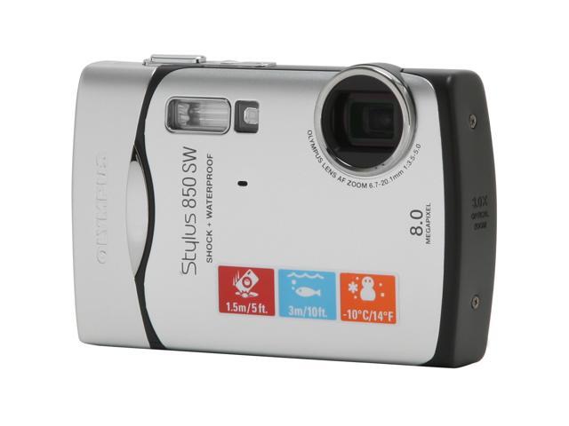 OLYMPUS Stylus 850 SW Silver 8.0 MP Waterproof Shockproof Digital ...