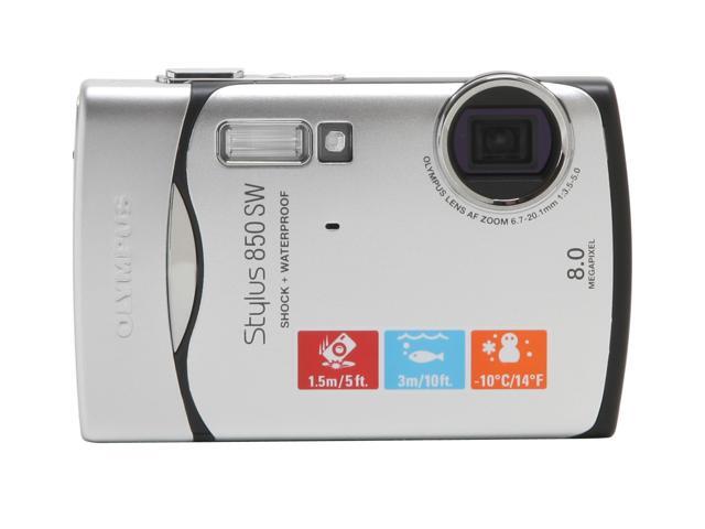 OLYMPUS Stylus 850 SW Silver 8.0 MP Waterproof Shockproof Digital ...