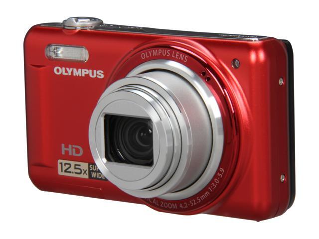 OLYMPUS VR-320 Red 14 MP 24mm Wide Angle Digital Camera - Newegg.com