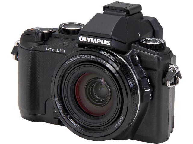 OLYMPUS Stylus 1 Black 12 MP 28mm Wide Angle Digital Camera HDTV Output ...