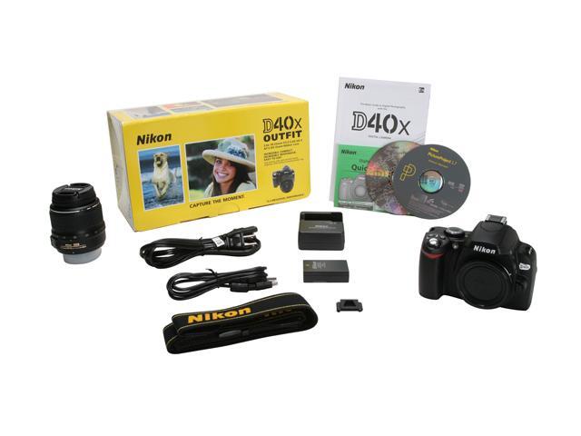 Nikon D40x Black Digital SLR Camera w/ AF-S DX Zoom- NIKKOR 18-55mm f/3 ...