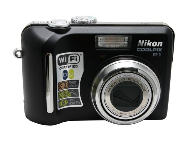 Nikon COOLPIX P1 Black 8.0 MP Digital Camera with built-in WiFi ...