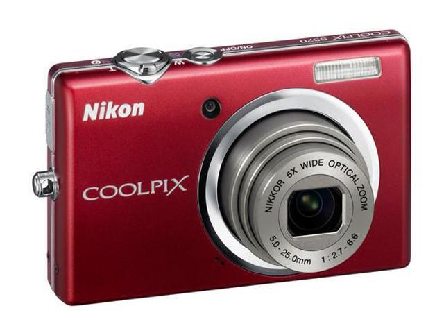 Nikon COOLPIX S570 Red 12.0 MP 28mm Wide Angle Digital Camera - Newegg.com