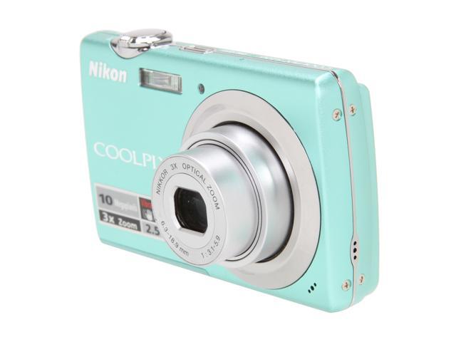 Refurbished: Nikon COOLPIX S220 Aqua Green 10.0 MP Digital Camera ...