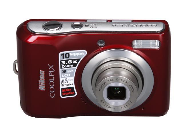 Refurbished: Nikon CoolPix L20 Deep Red 10.0 MP Digital Camera - Newegg.com