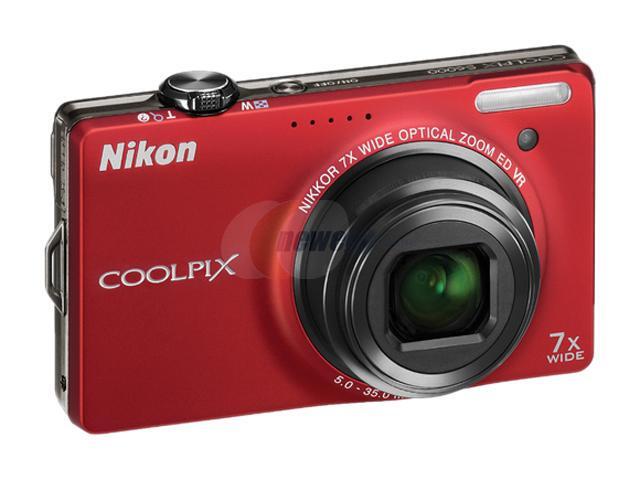 Open Box: Nikon COOLPIX S6000 Red 14.2 MP 28mm Wide Angle Digital ...