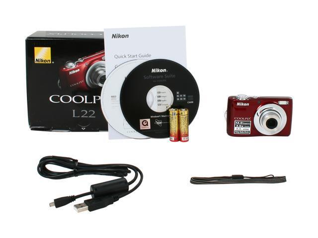 Nikon COOLPIX L22 Red 12.0 MP Digital Camera - Newegg.com