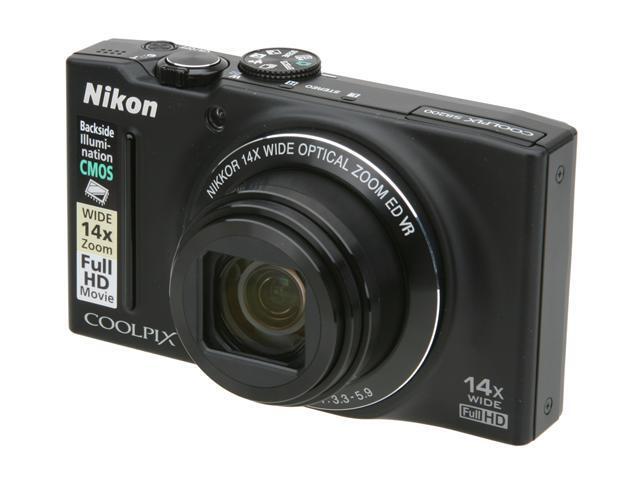 Nikon Coolpix S8200 Black 16.1 MP 25mm Wide Angle Digital Camera ...