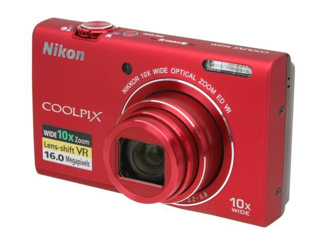 Nikon COOLPIX S6200 Red 16 MP Digital Camera - Newegg.com