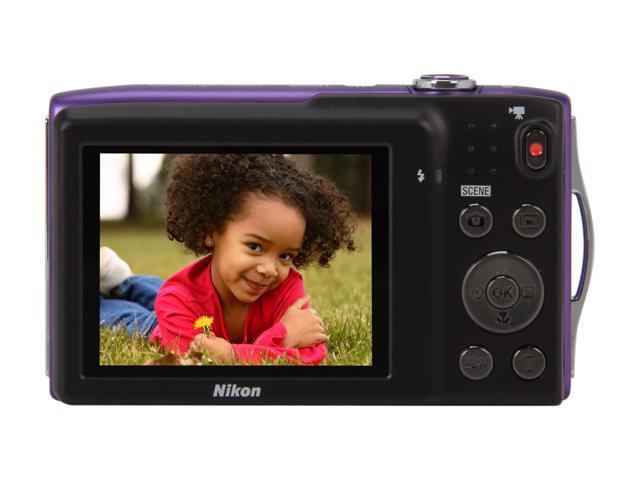 Nikon Coolpix S3300 Purple 16MP 26mm Wide Angle Digital Camera - Newegg.com