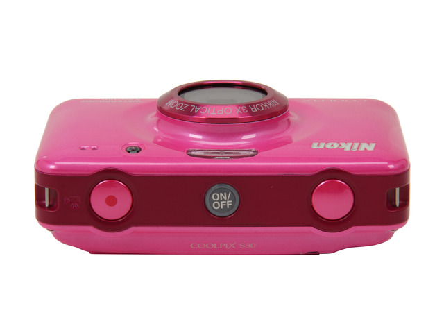 Nikon Coolpix S30 Pink 10.1 MP Waterproof Shockproof Wide Angle Digital ...