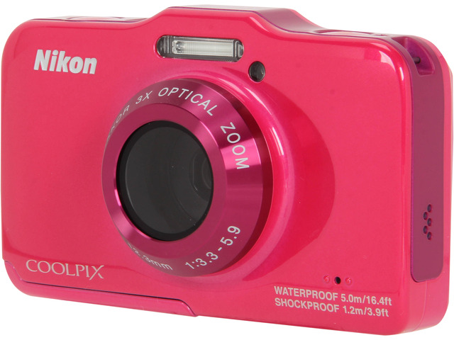 Nikon COOLPIX S31 Pink 10.1 MP Waterproof Shockproof Digital Camera ...