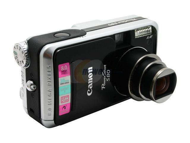 Canon S80 Black 8.0 MP 28mm Wide Angle Digital Camera - Newegg.com