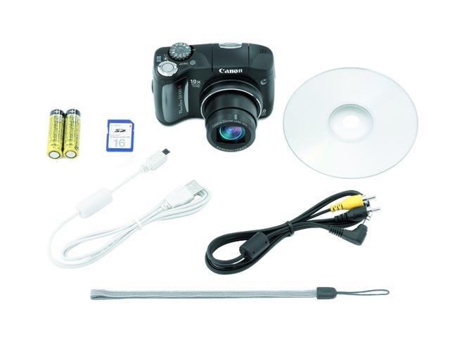 Canon PowerShot SX100 IS Black 8.0 MP Digital Camera - Newegg.com