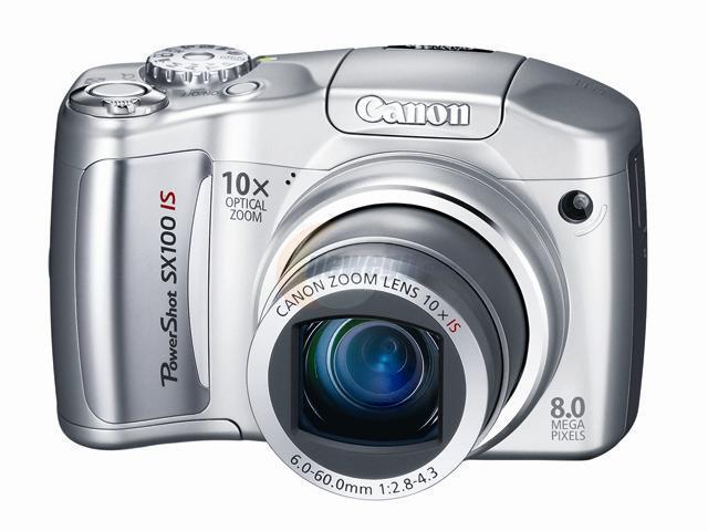 Canon PowerShot SX100 IS Silver 8.0 MP Digital Camera - Newegg.com