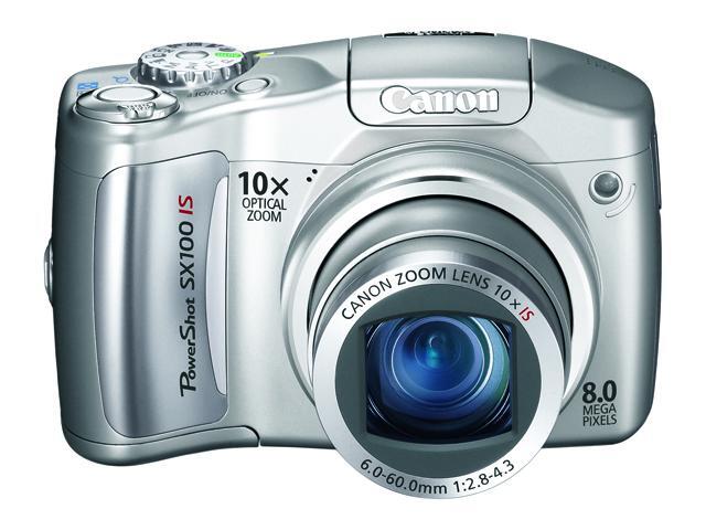 Canon PowerShot SX100 IS Silver 8.0 MP Digital Camera - Newegg.com