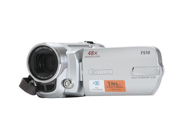 Canon FS10 Silver 1/6" CCD 2.7" 123K 37X Optical Zoom Internal 8GB Dual ...