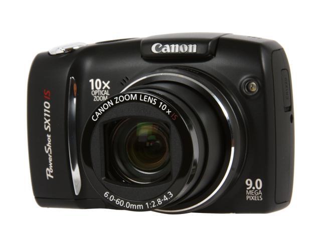 Canon PowerShot SX110 IS Black 9.0 MP Digital Camera - Newegg.com