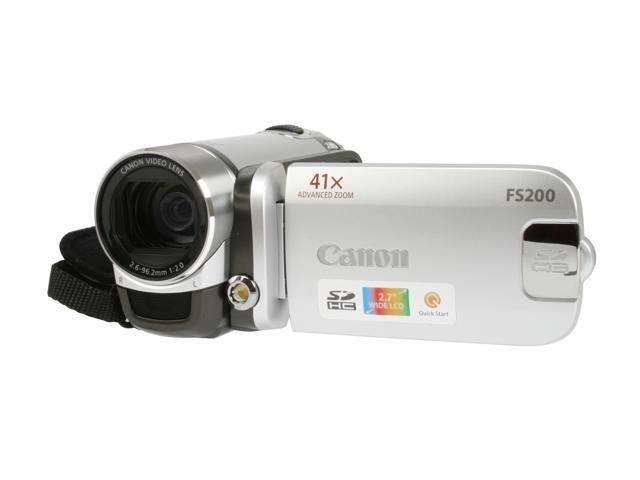Canon FS200 Misty Silver 1/6" CCD 2.7" 123K 37X Optical Zoom Flash ...
