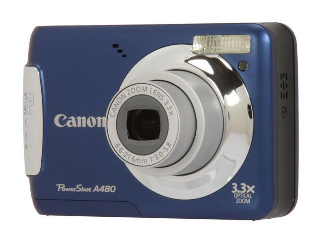 Canon PowerShot A480 Blue 10.0 MP Digital Camera - Newegg.com