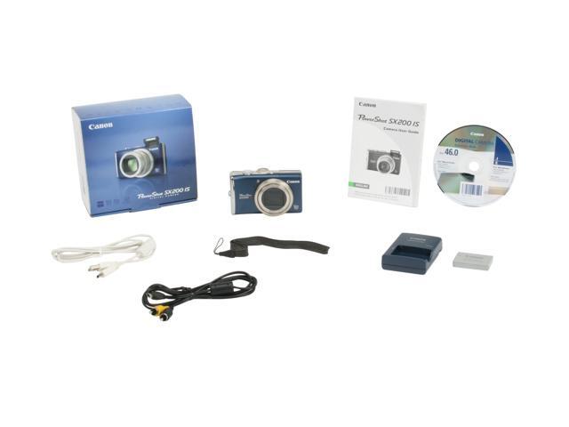 Canon PowerShot SX200 IS Blue 12.1 MP 28mm Wide Angle Digital Camera ...