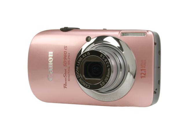 Canon PowerShot SD960 IS Pink 12.1 MP 28mm Wide Angle Digital Camera ...