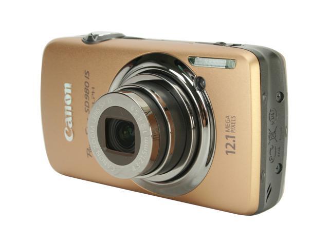 Canon PowerShot SD980 IS Gold 12.1 MP 24mm Wide Angle Digital Camera ...