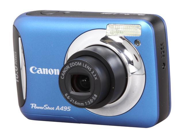 Canon PowerShot A495 Blue 10.0 MP Digital Camera - Newegg.com