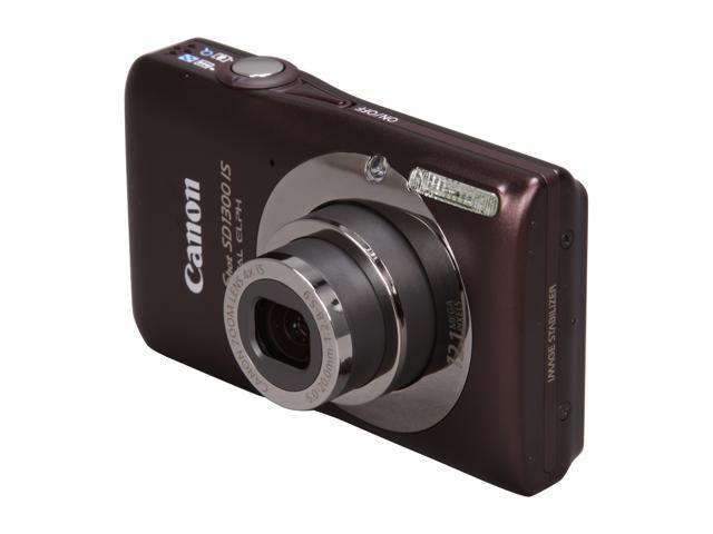 Canon PowerShot SD1300 IS Brown 12.1 MP 28mm Wide Angle Digital Camera ...