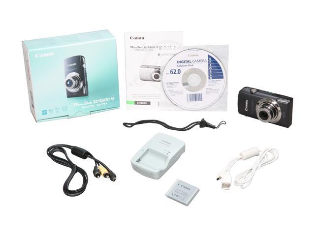 Canon PowerShot SD3500 IS Black 14.1 MP 24mm Wide Angle Digital Camera ...