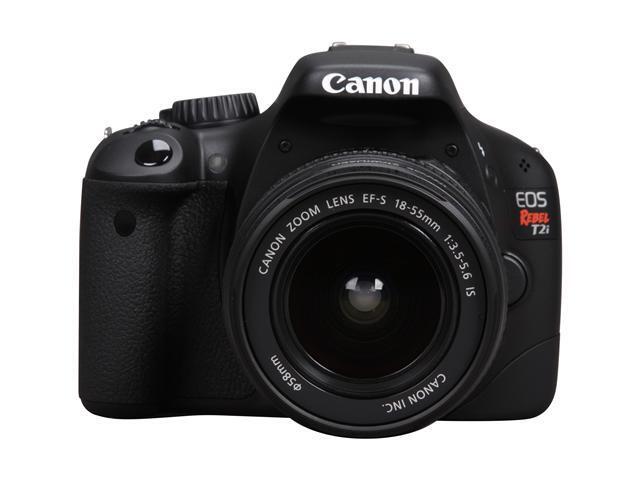 Canon EOS Rebel T2i Black Digital SLR Camera w/ EF-S 18-55mm f/3.5-5.6 ...