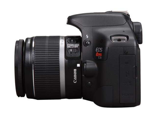 Canon EOS Rebel T2i Black Digital SLR Camera w/ EF-S 18-55mm f/3.5-5.6 ...