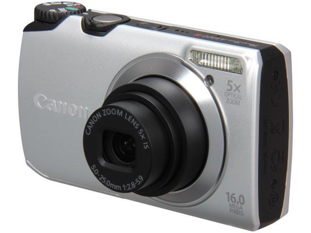Canon A3300 IS Silver 16.0 MP 28mm Wide Angle Digital Camera - Newegg.com