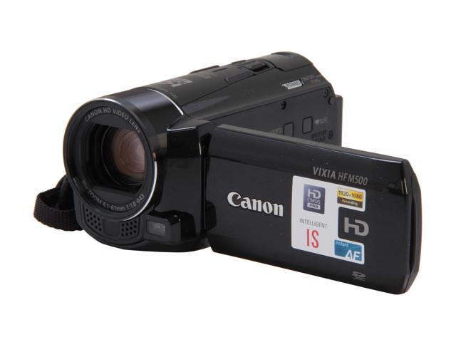 Canon VIXIA HF M500 (6096B001) Black Full HD Flash Memory Camcorder ...