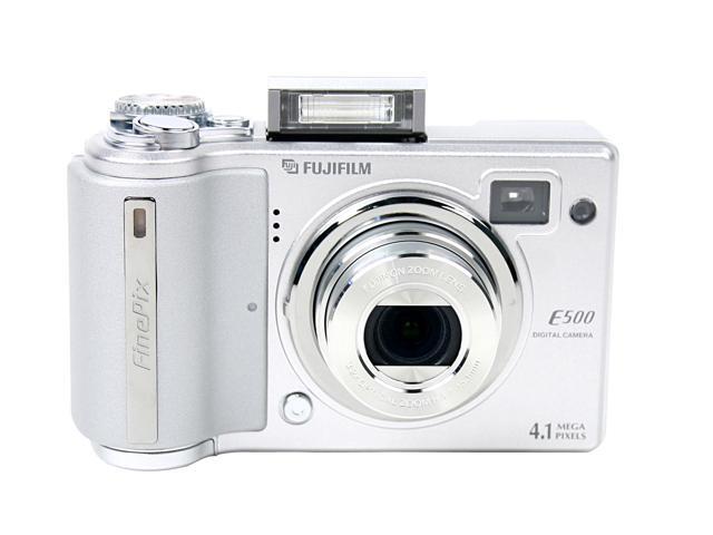 FUJIFILM FinePix E500 Silver 4.1MP 28mm Wide Angle Digital Camera ...