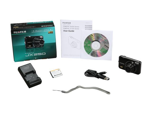 FUJIFILM FINEPIX JX250 Black 14 MP 28mm Wide Angle Digital Camera ...